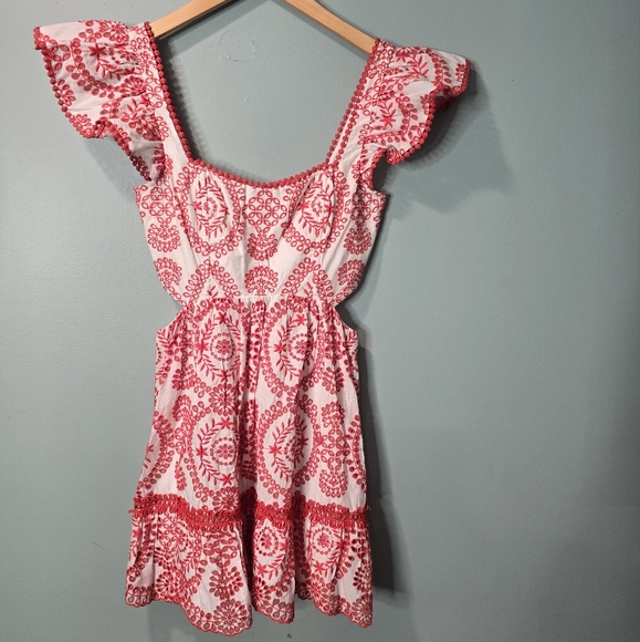 SAYLOR | Dresses | Saylor Embroidered Sexy Side Cutout Off The Shoulder ...